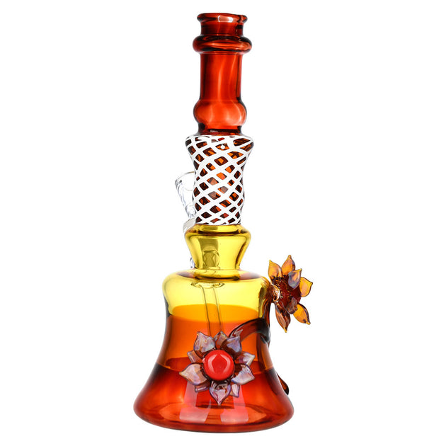 Amber Autumn Flower Bong | Pretty Glass Pipes - Pulsar – Pulsar Vaporizers