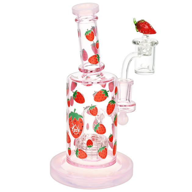 Strawberry Cough Dab Rig & Straw Duo | Pulsar Glass Fruit Series ...